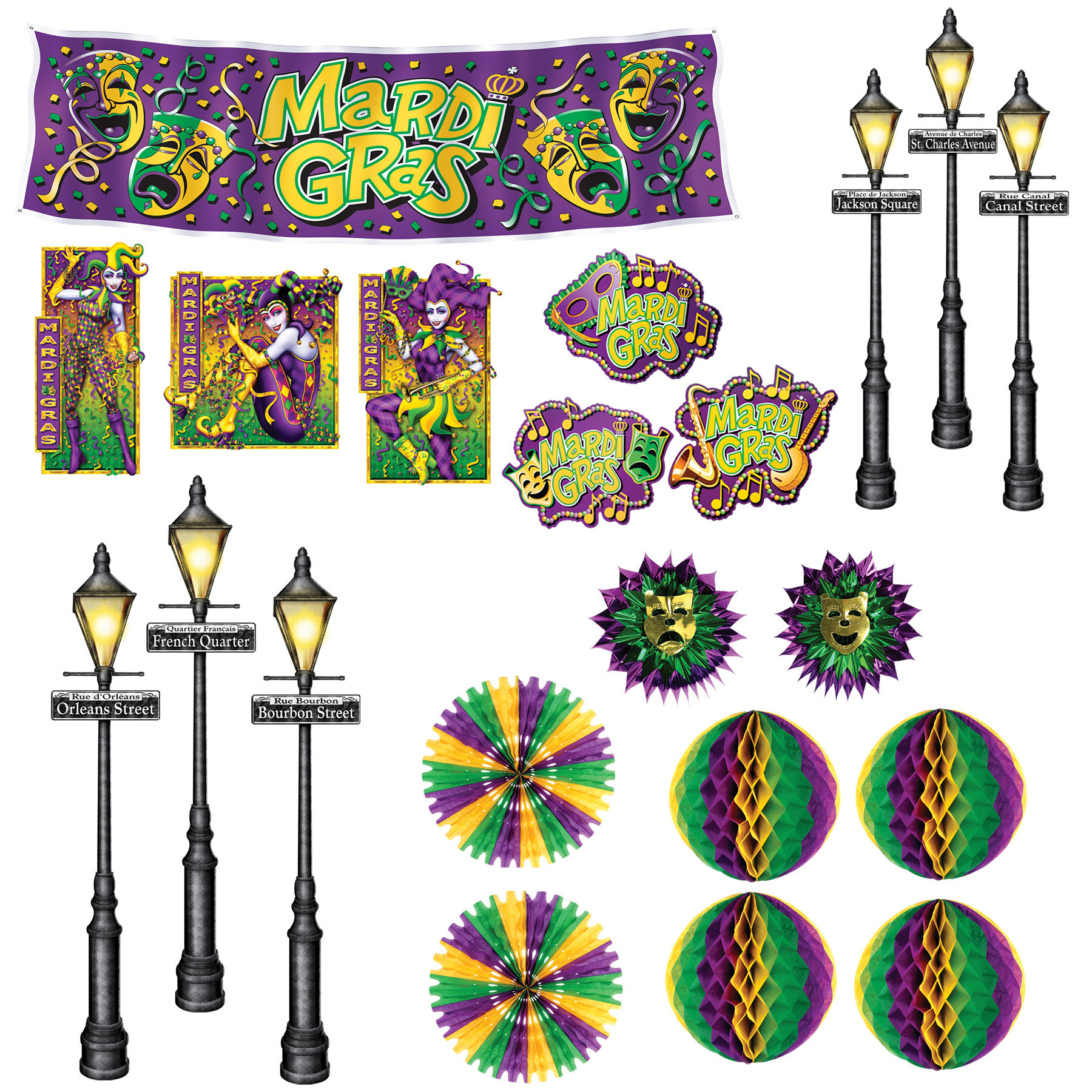 The Party Aisle™ Mardi Gras Decor & Street Light Props | Wayfair