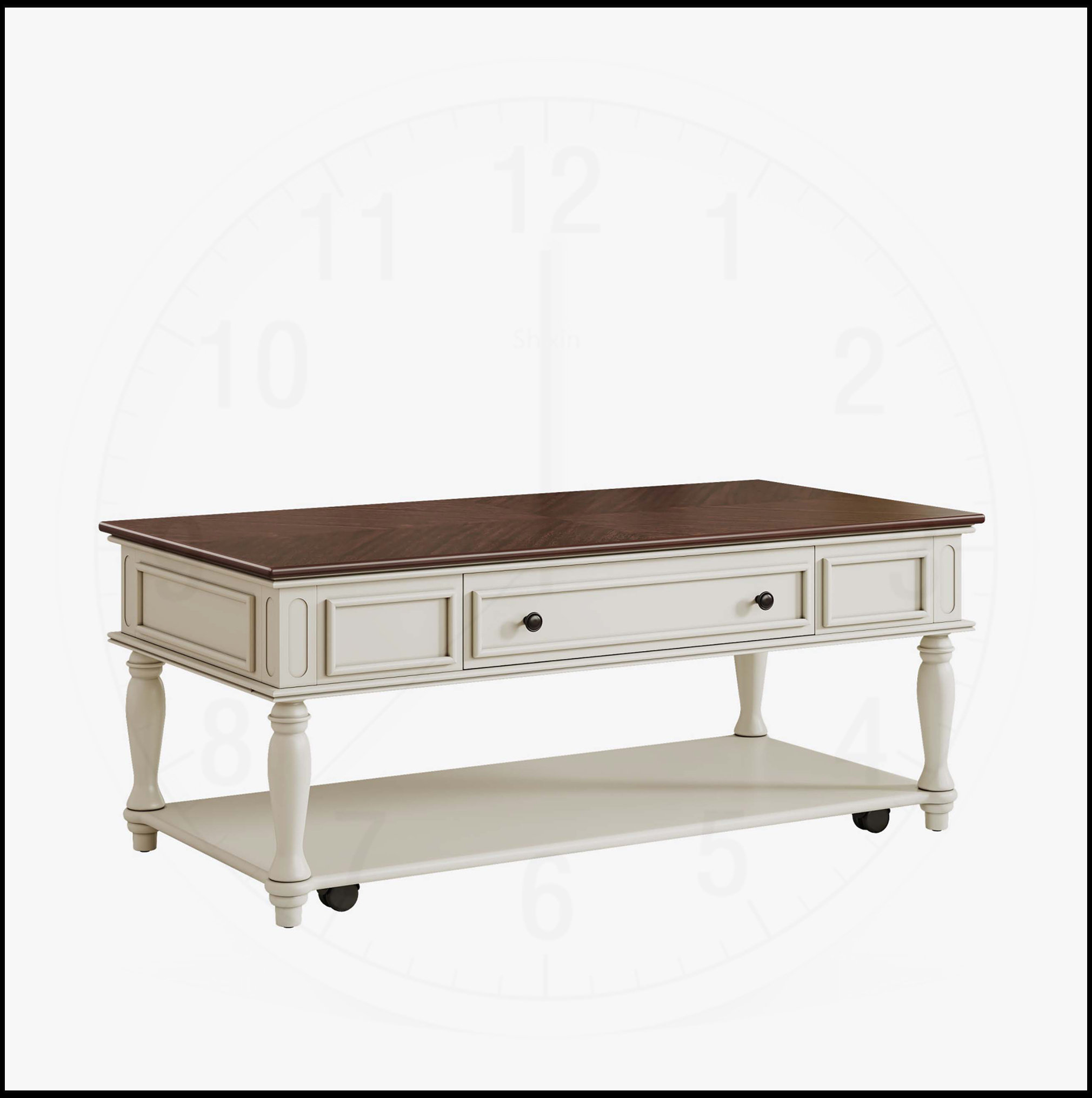 Ophelia & Co. Farmhouse Coffee Table with One Drawer, Easy Assembly ...