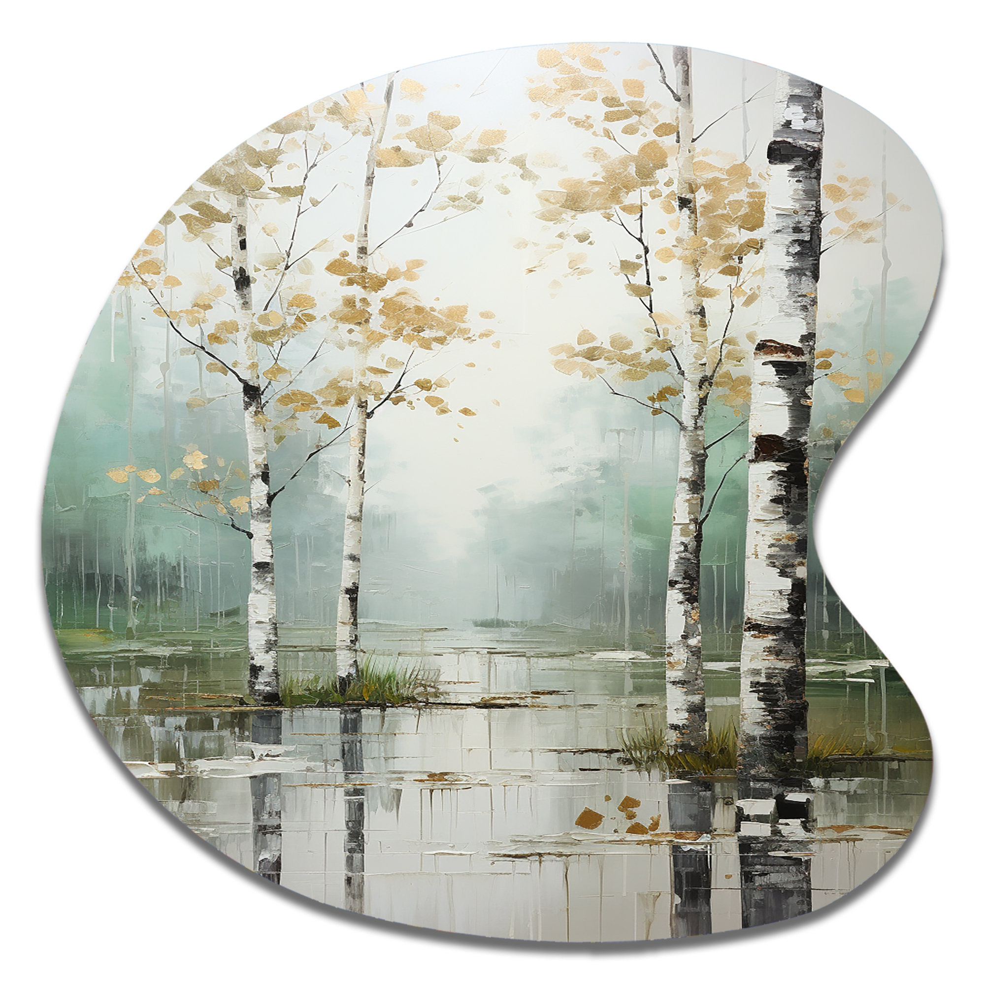 Design Art Birch Woods Ethereal Elegance IV - Tree Birch Drop Shape ...