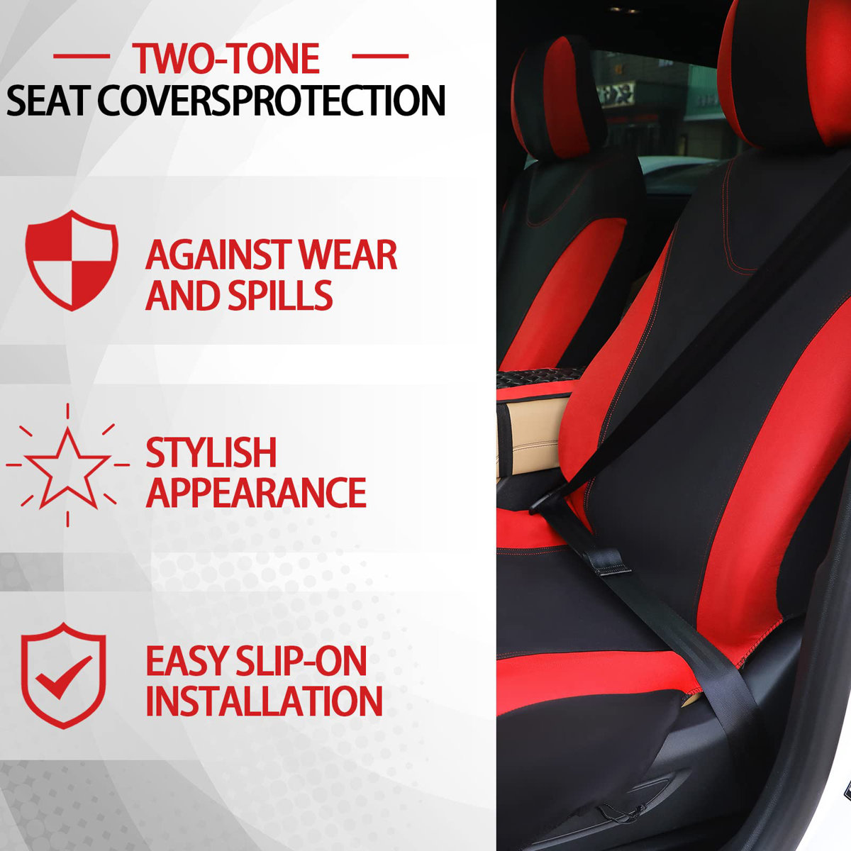 ONILEM 17-Piece Car Seat Cover Set – Front & Rear Covers, Fluffy ...