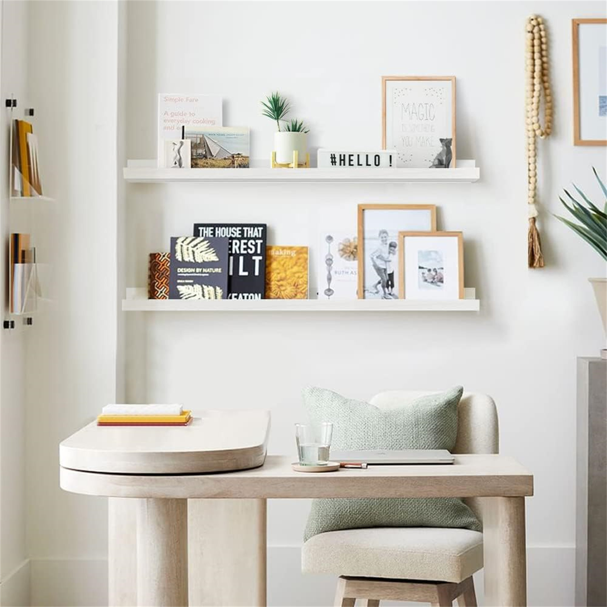 Rebrilliant Rustic Farmhouse Picture Ledge Shelves, 36-Inch Long Set of ...