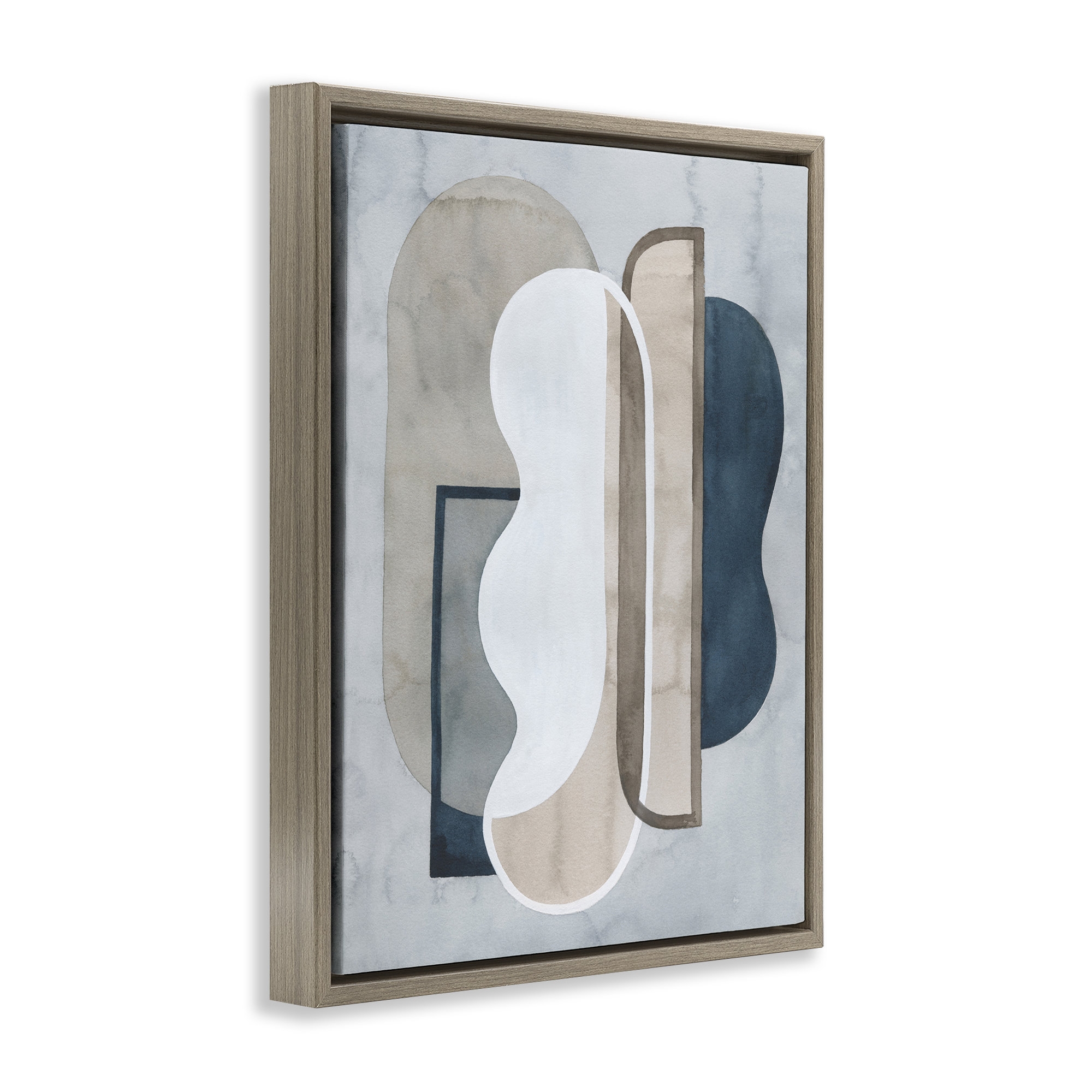 Wrought Studio™ Layered Wavy Shapes Framed Floater Canvas Wall Art By ...