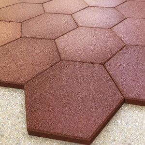 RevTime Hexagon Rubber Pavers in Red & Reviews | Wayfair