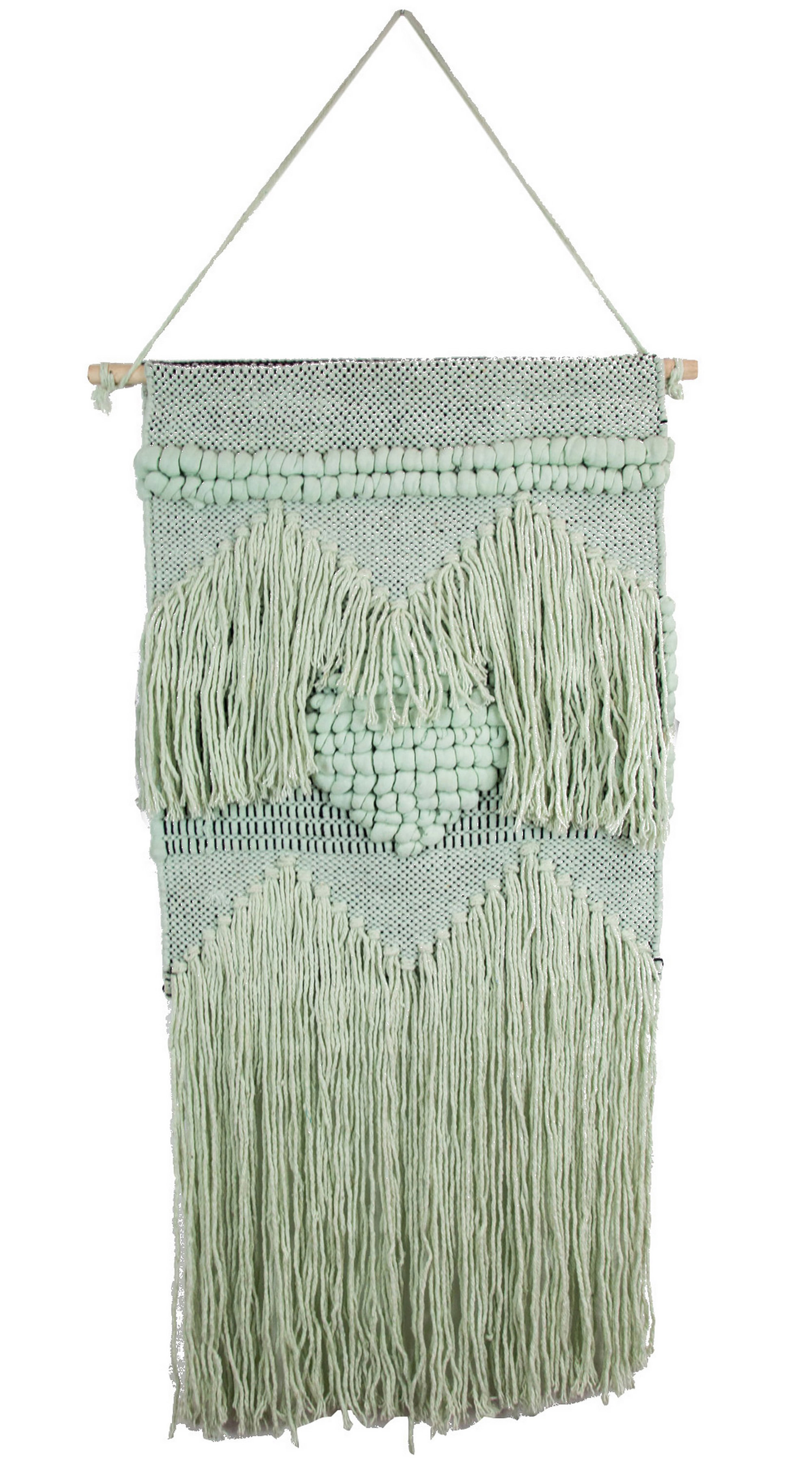Dakota Fields Heart Macrame Cotton Tapestry with Hanging Accessories ...