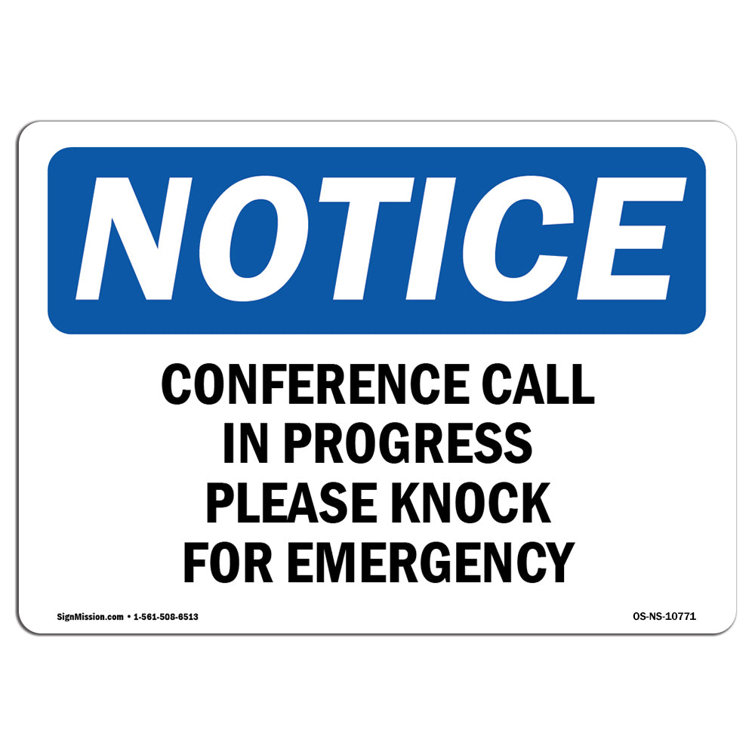 SignMission Conference Call in Progress Please Knock Sign | Wayfair