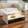 Ivy Bronx Unique Architectural Shape Coffee Table with Open Storage ...