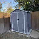 iYofe 6' x 4' Resin Outdoor Storage Shed with Lockable Door & Air Vent ...