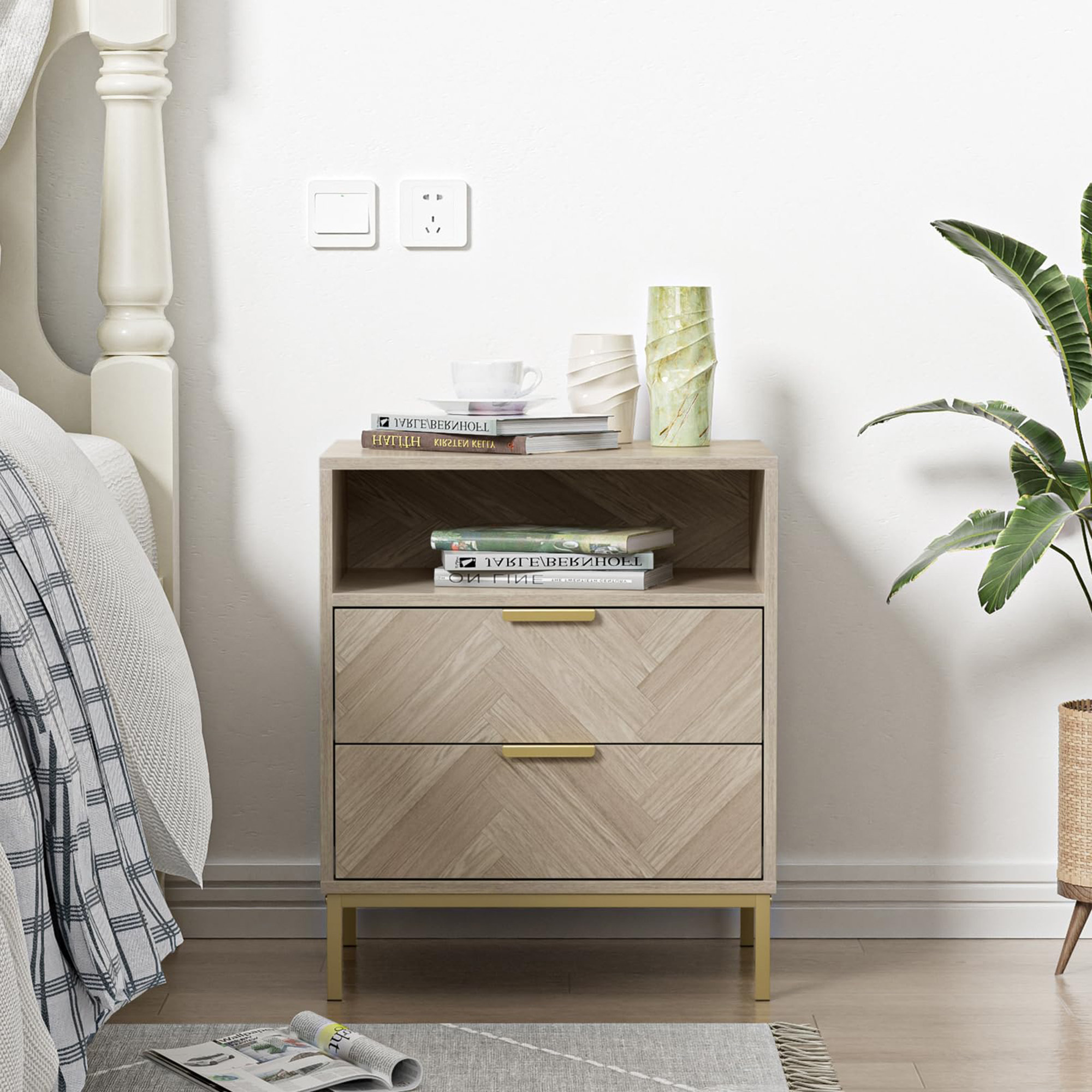Mercer41 Modern Wood Nightstand - Wayfair Canada