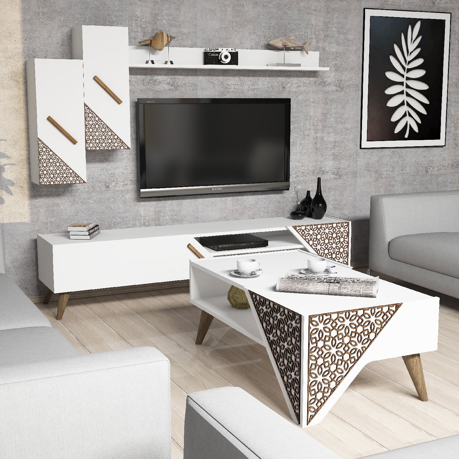 East Urban Home Jana Entertainment Unit for TVs up to 78" - Wayfair Canada