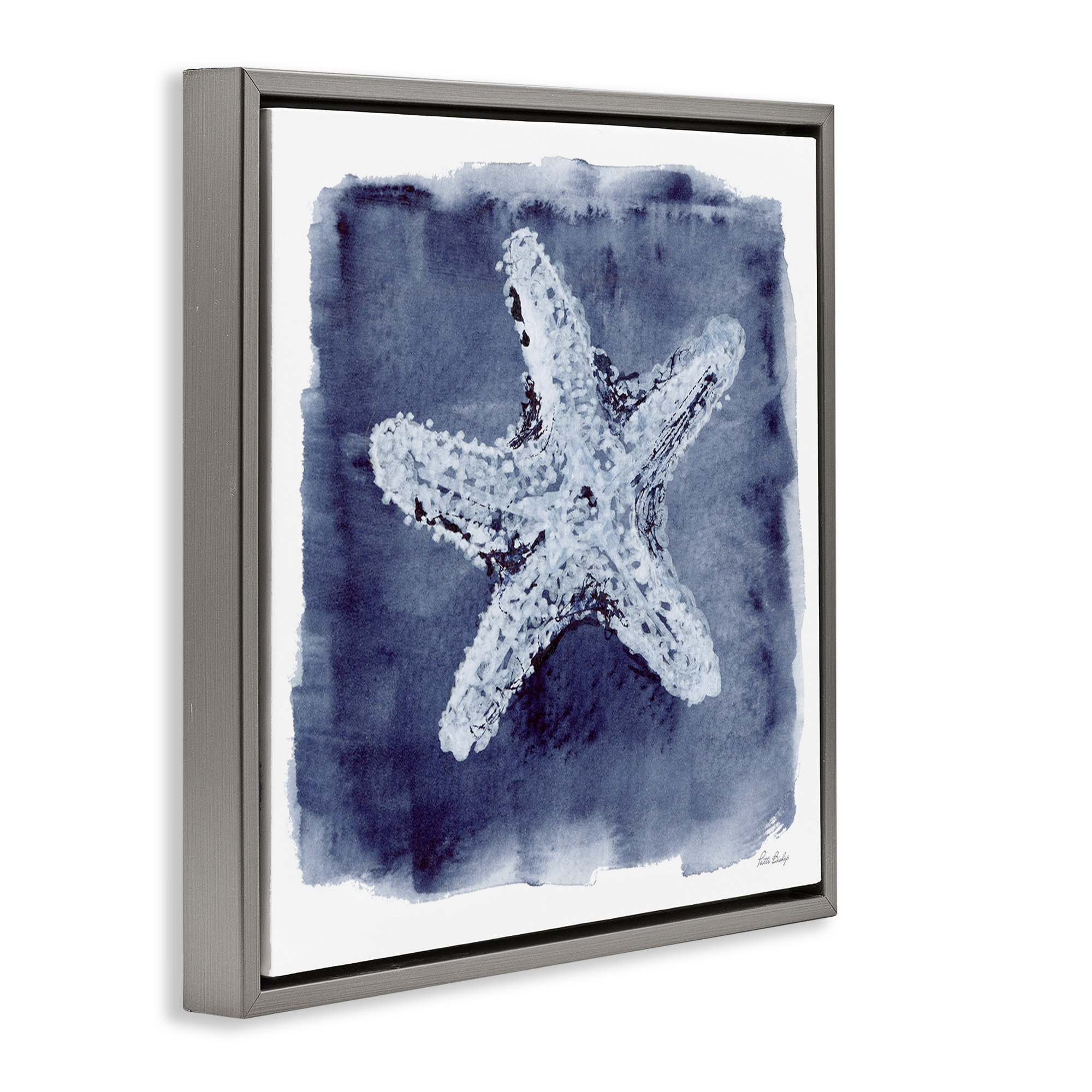 Highland Dunes Starfish Blue Impression Floater Canvas Wall Art by ...