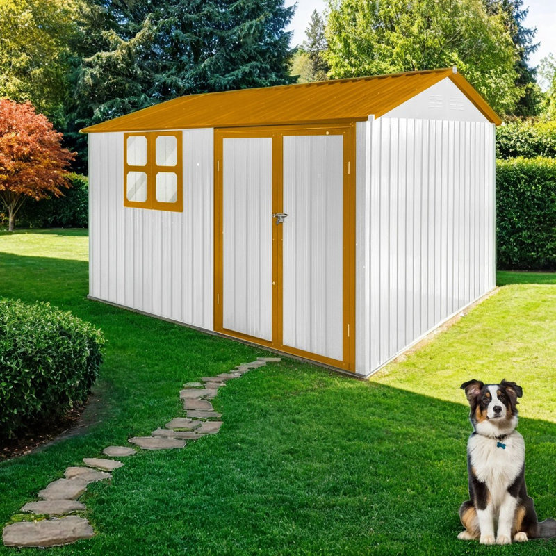 Bantam Interiors 10ftx8ft Metal Outdoor Garden Storage Shed with Window ...