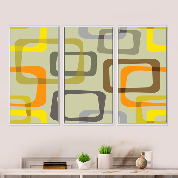 George Oliver " Retro Square Design VII " 3 - Pieces | Wayfair