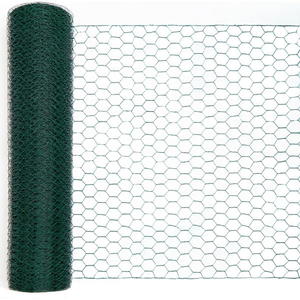 Arlmont & Co. Chicken Wire Fencing Mesh, Anti-Rust Green Floral Garden ...