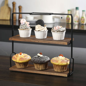 17 Stories 2 Level Wood Tiered Stand | Wayfair