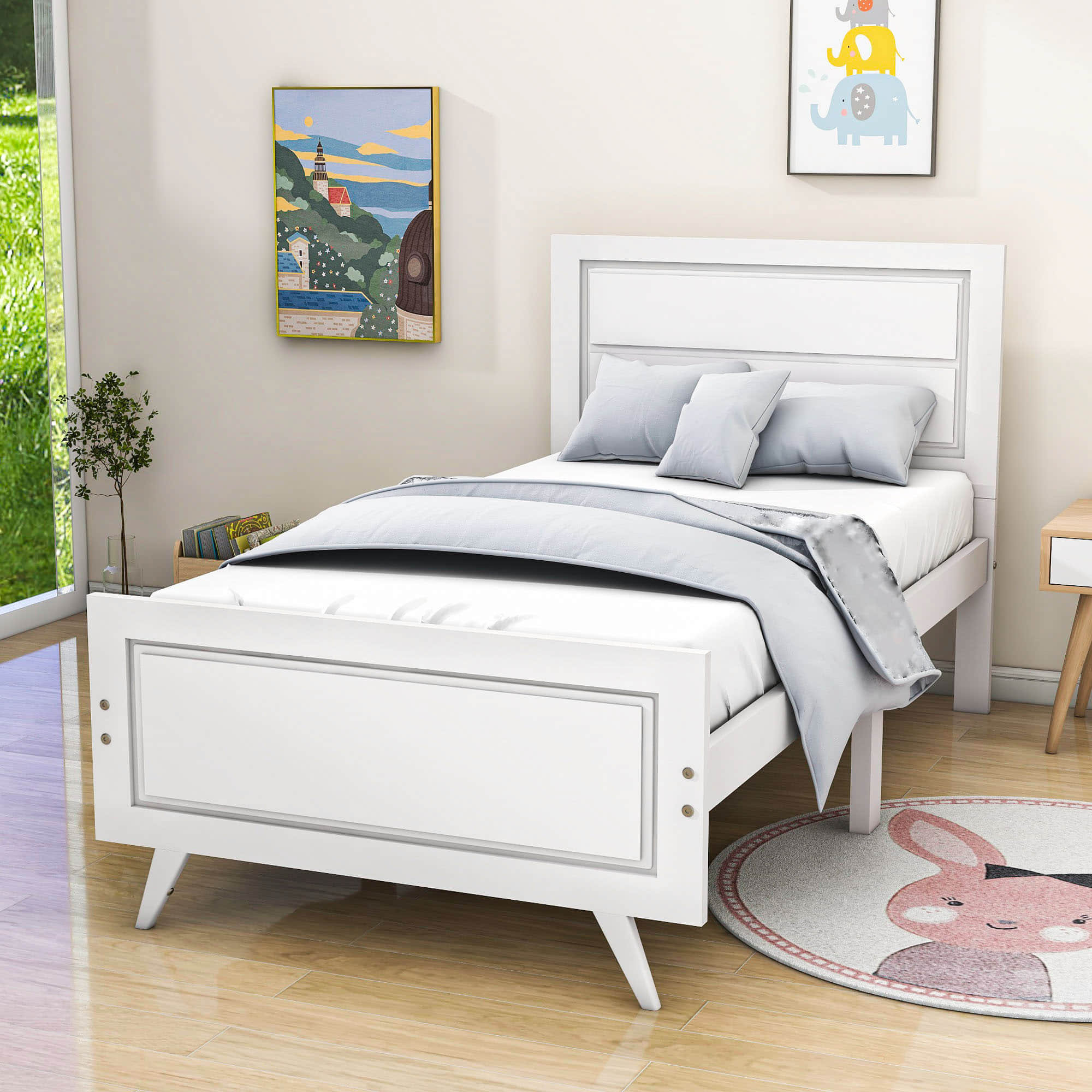 Corrigan Studio® Twin Size Wooden Platform Bed Frame | Wayfair