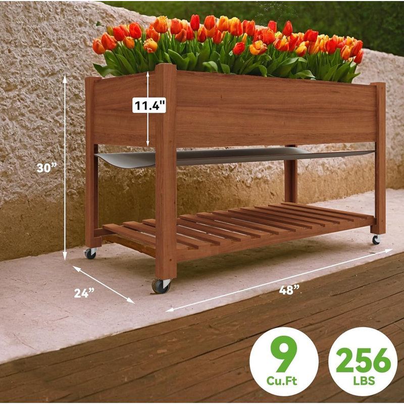 Gracie Oaks Wooden Raised Garden Bed With Legs,sturdy Raised Table ...