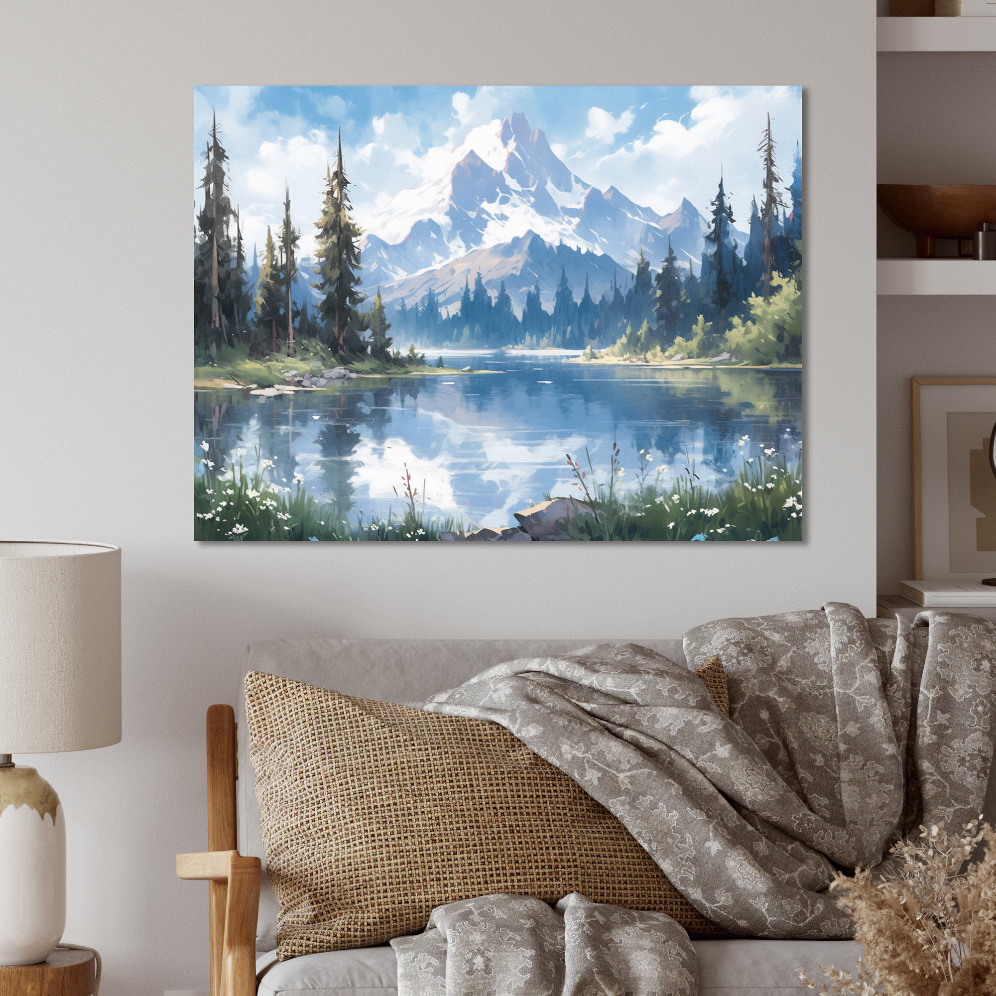 Loon Peak® Mountain View Bliss III - Countryside Print on Metal | Wayfair