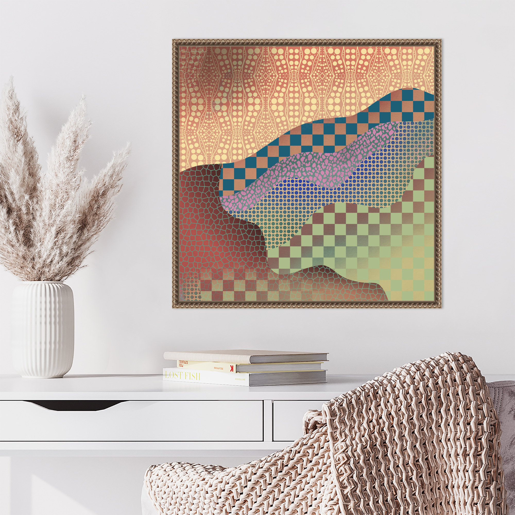 Wade Logan® Aboriginal Pattern Collage by Little Dean Framed Canvas ...