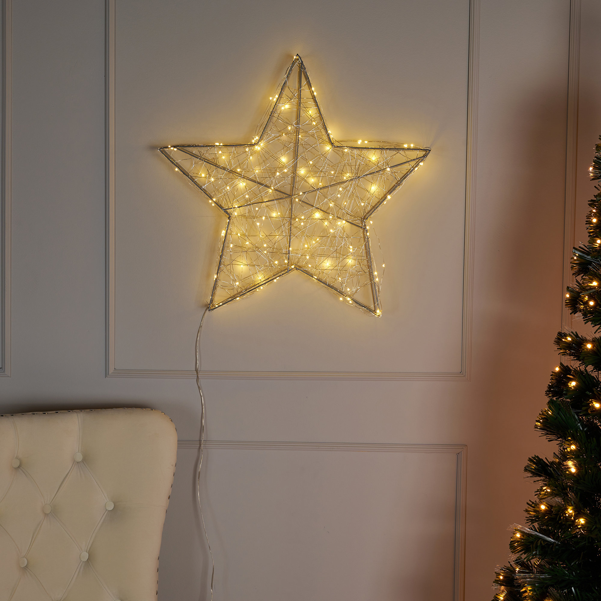 Hi-Line Gift Ltd. 3D LED Star-Medium with Warm White LED Lights for ...