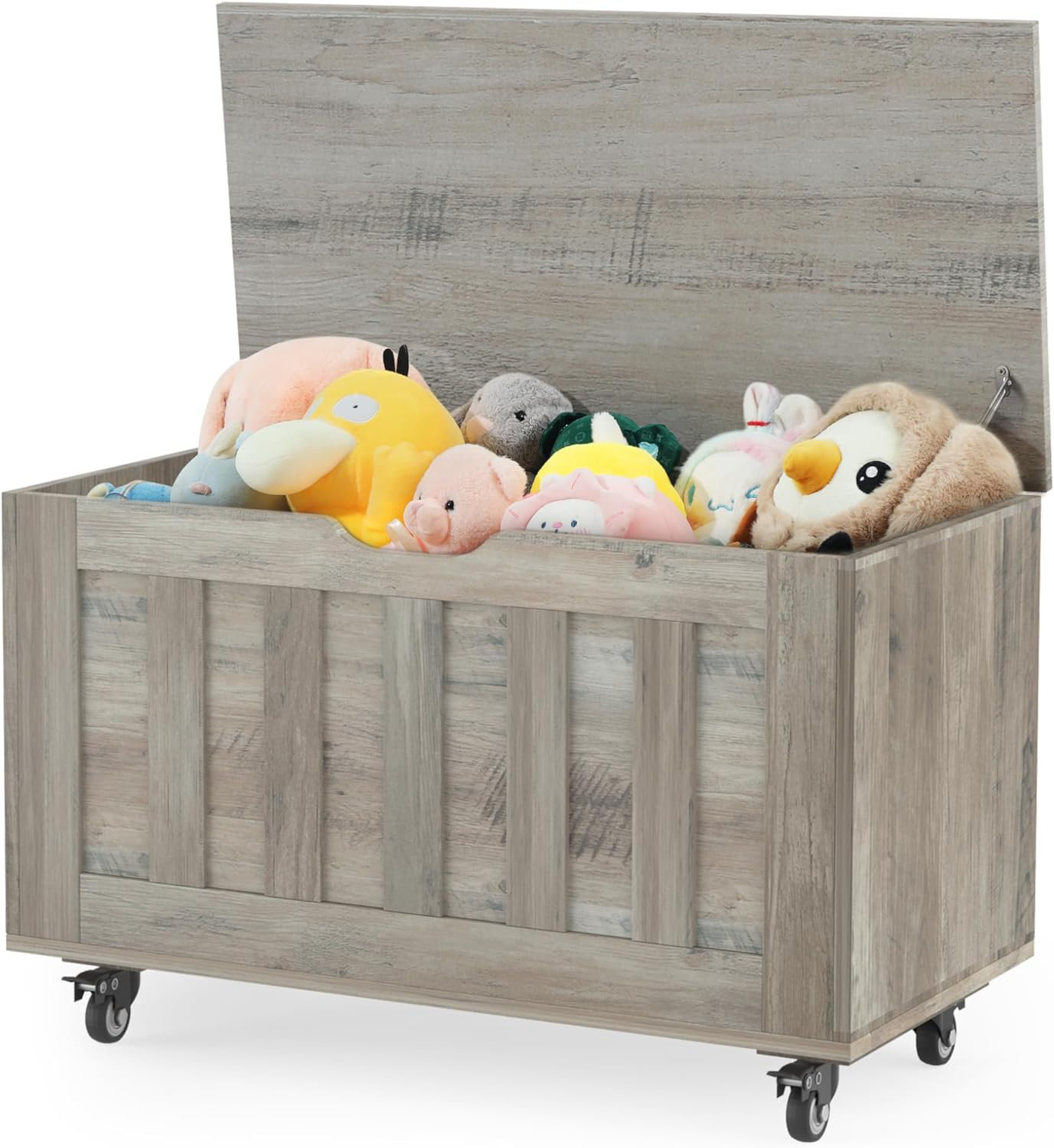 Millwood Pines Dayany 30'' Wooden Storage Bench, 4 Wheels & 2 Safety ...