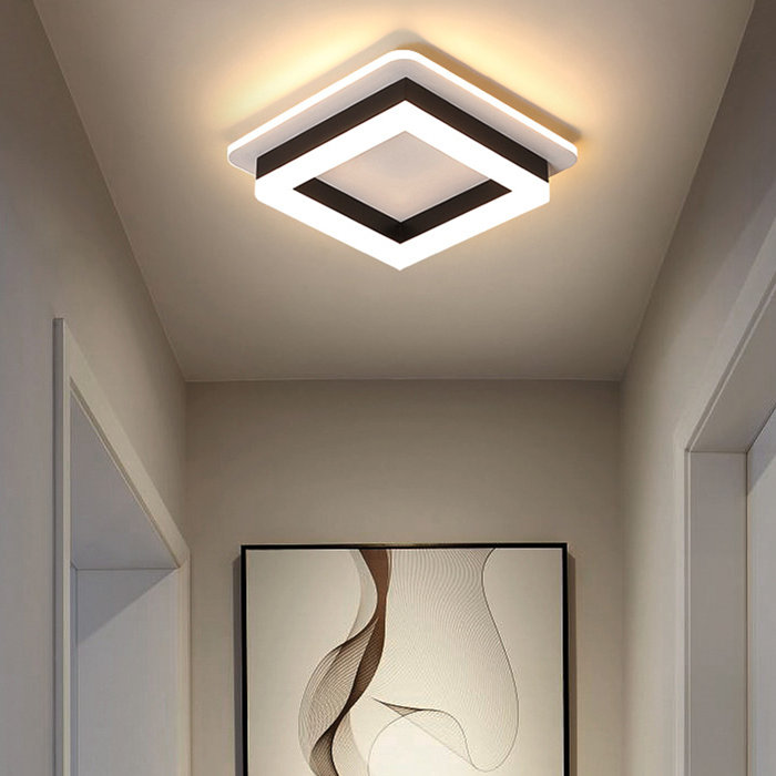 Orren Ellis Modern Square LED Ceiling Light, 20W Acrylic Metal Ceiling ...