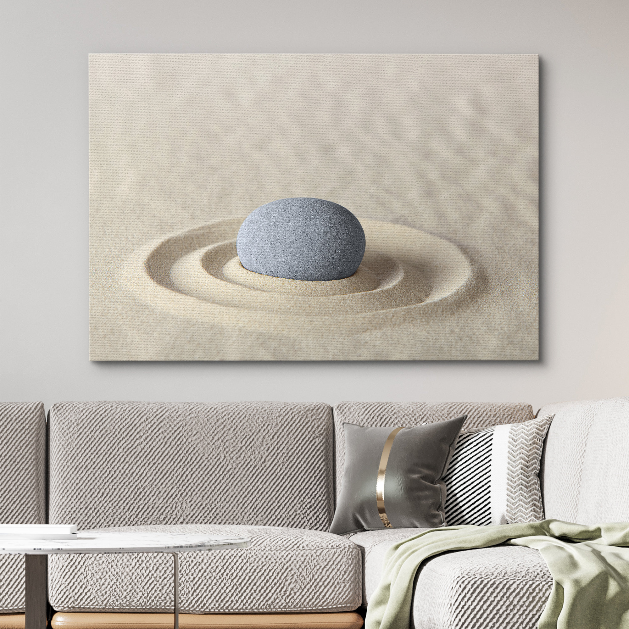 IDEA4WALL Zen Stones a Solitary Stone in a Zen Rock Garden with Formed ...