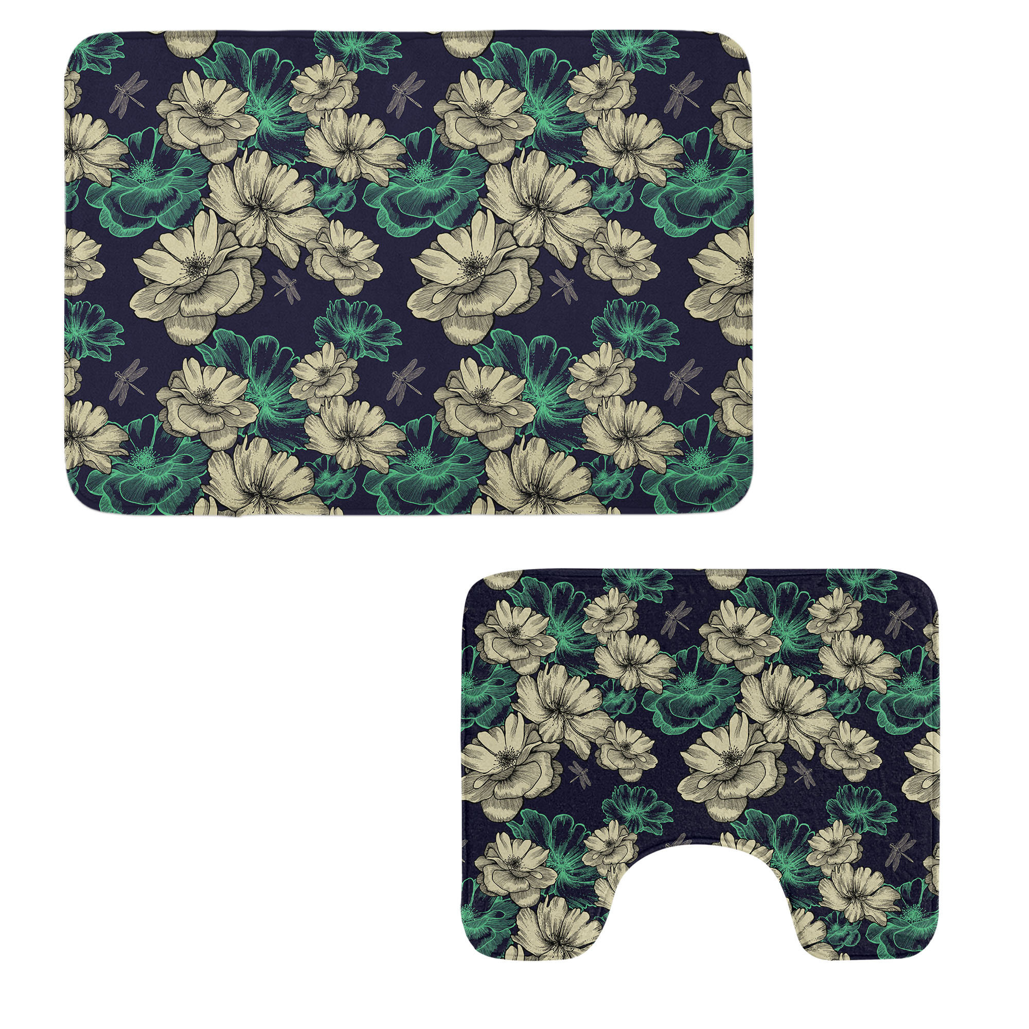 East Urban Home Vintage Bathroom Rug Set 2 Pieces Rectangle & Contour ...