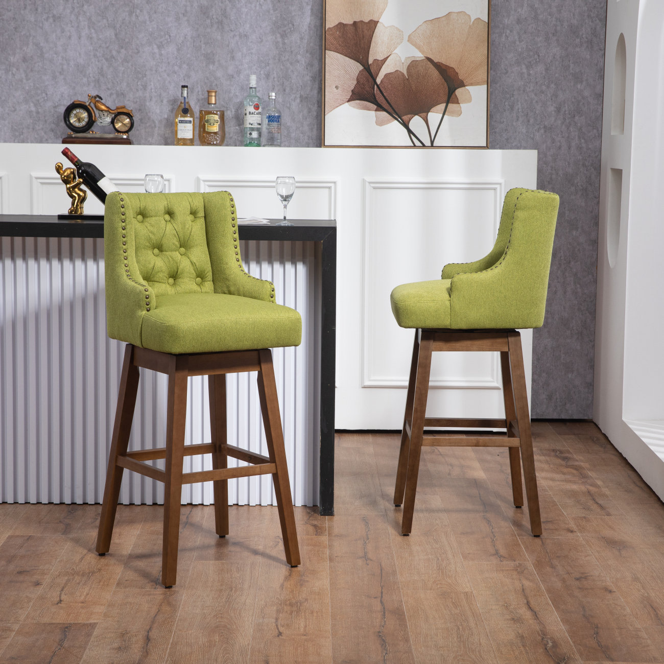 Lark Manor Comfortable And Stylish Bar Stools Set Of 2 With Ergonomic ...
