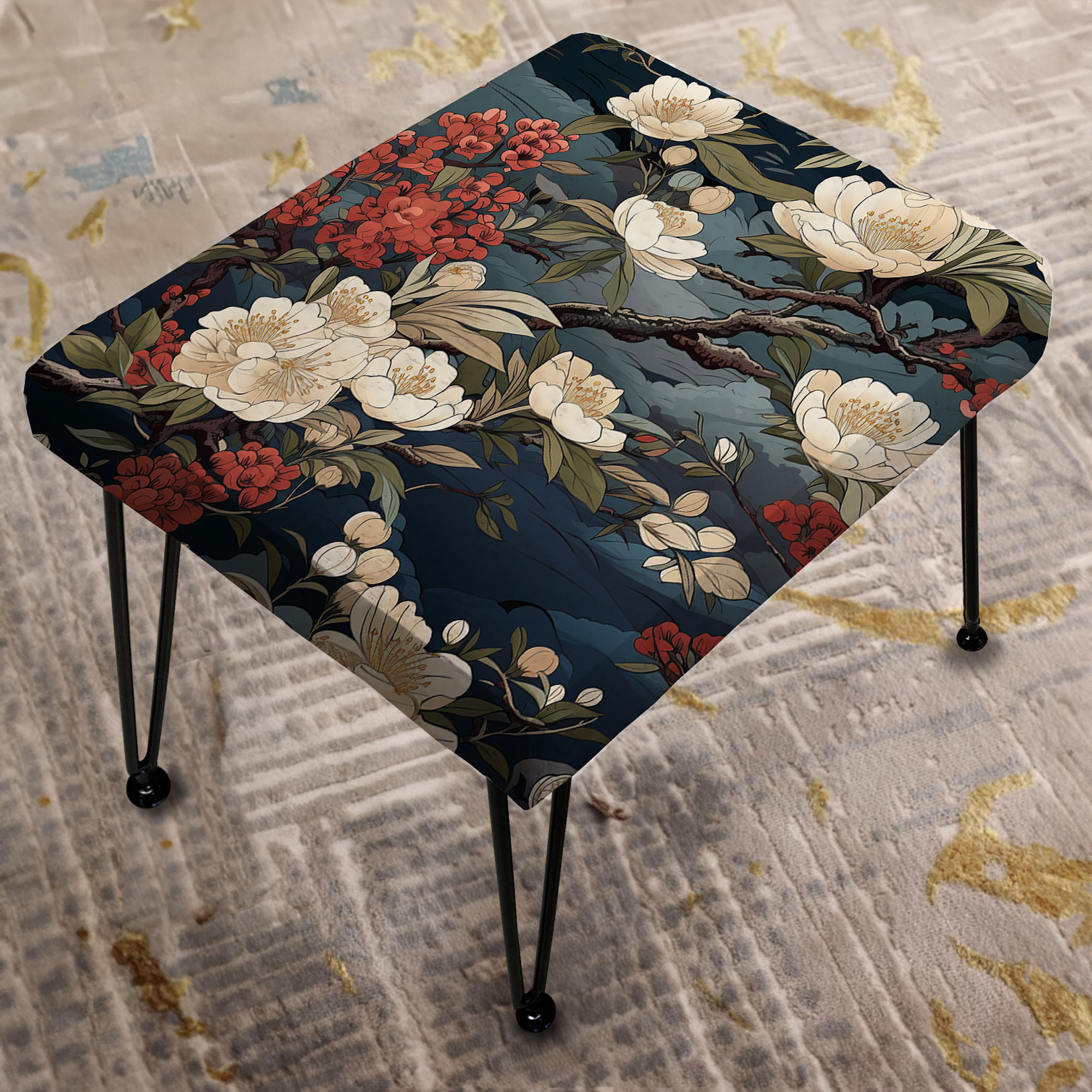 Design Art Eastern Tea Retreat - Japanese Rectangle Ottoman | Wayfair