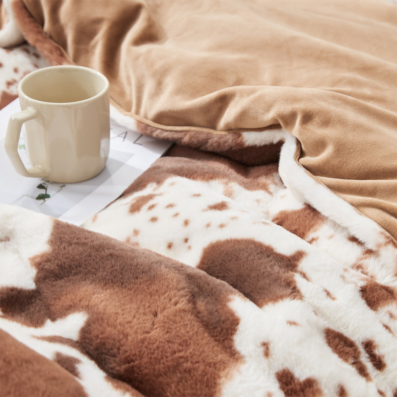 Byourbed Coma Inducer Longhorn Brown Cow Print Oversized Comforter Set ...