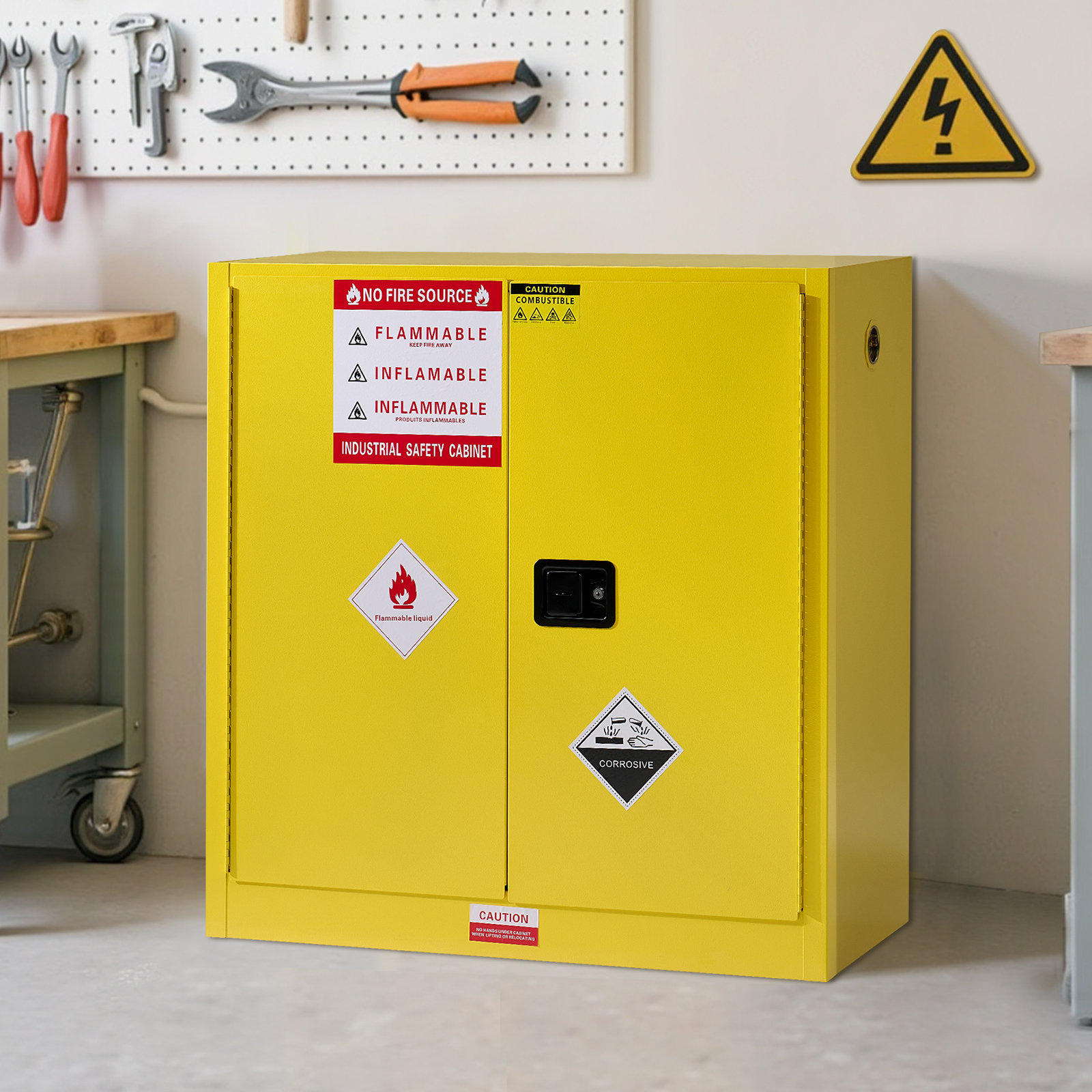 WFX Utility™ Flammable Cabinet, Cold-Rolled Steel, Adjustable Shelves ...