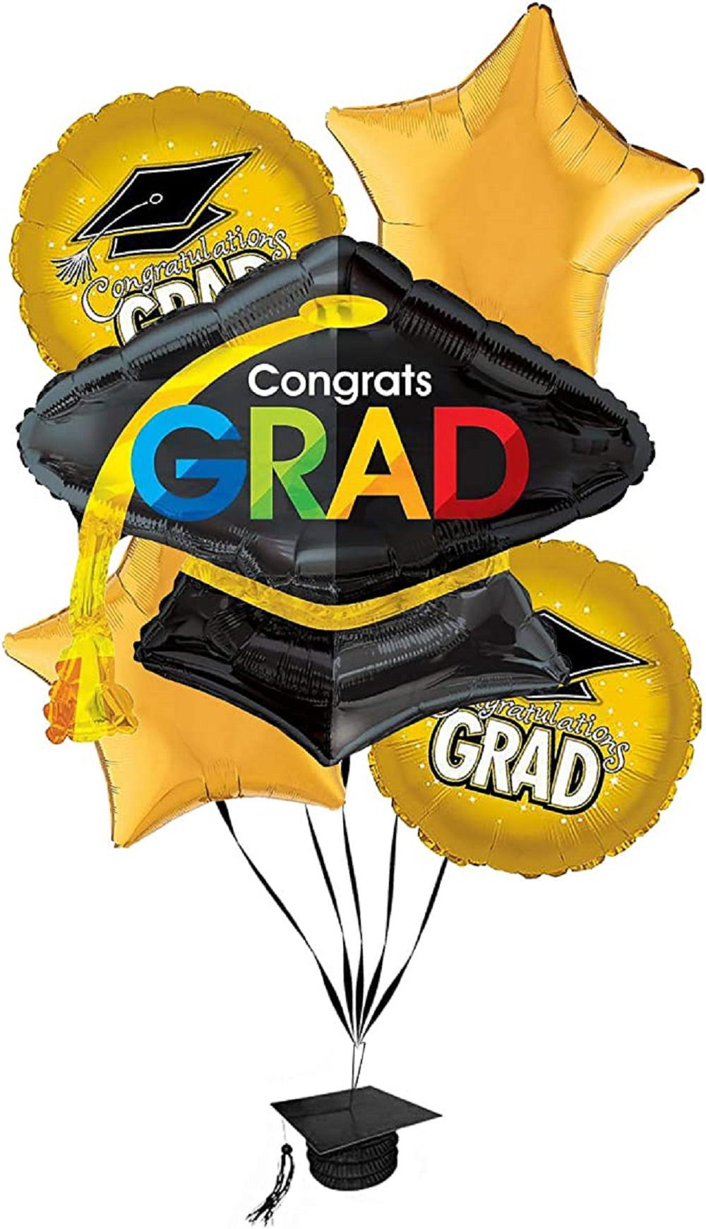 Pmu Graduation "Congrats Grad" Foil Balloon Bouquet (5/Pkg) Pkg/1 | Wayfair