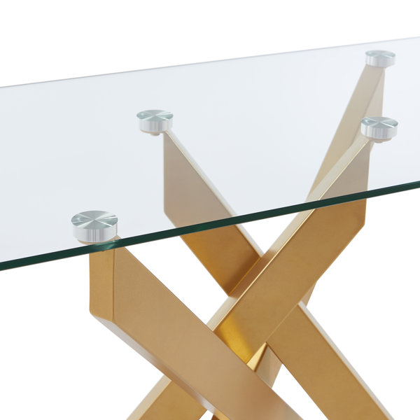 Mercer41 45.3'' Glass Top Console Table & Reviews | Wayfair