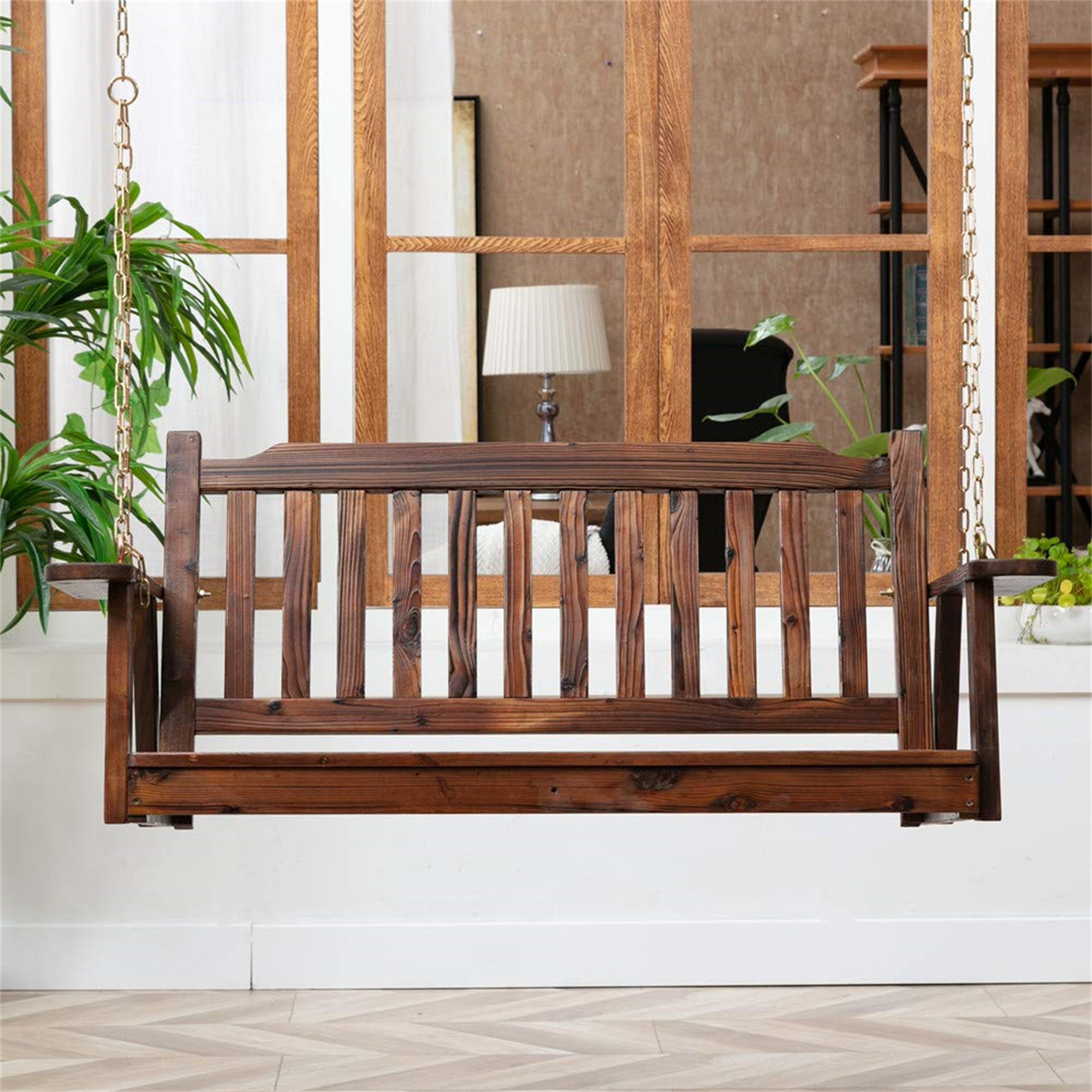 Lark Manor™ Wooden Porch Swing 2-Seater | Wayfair