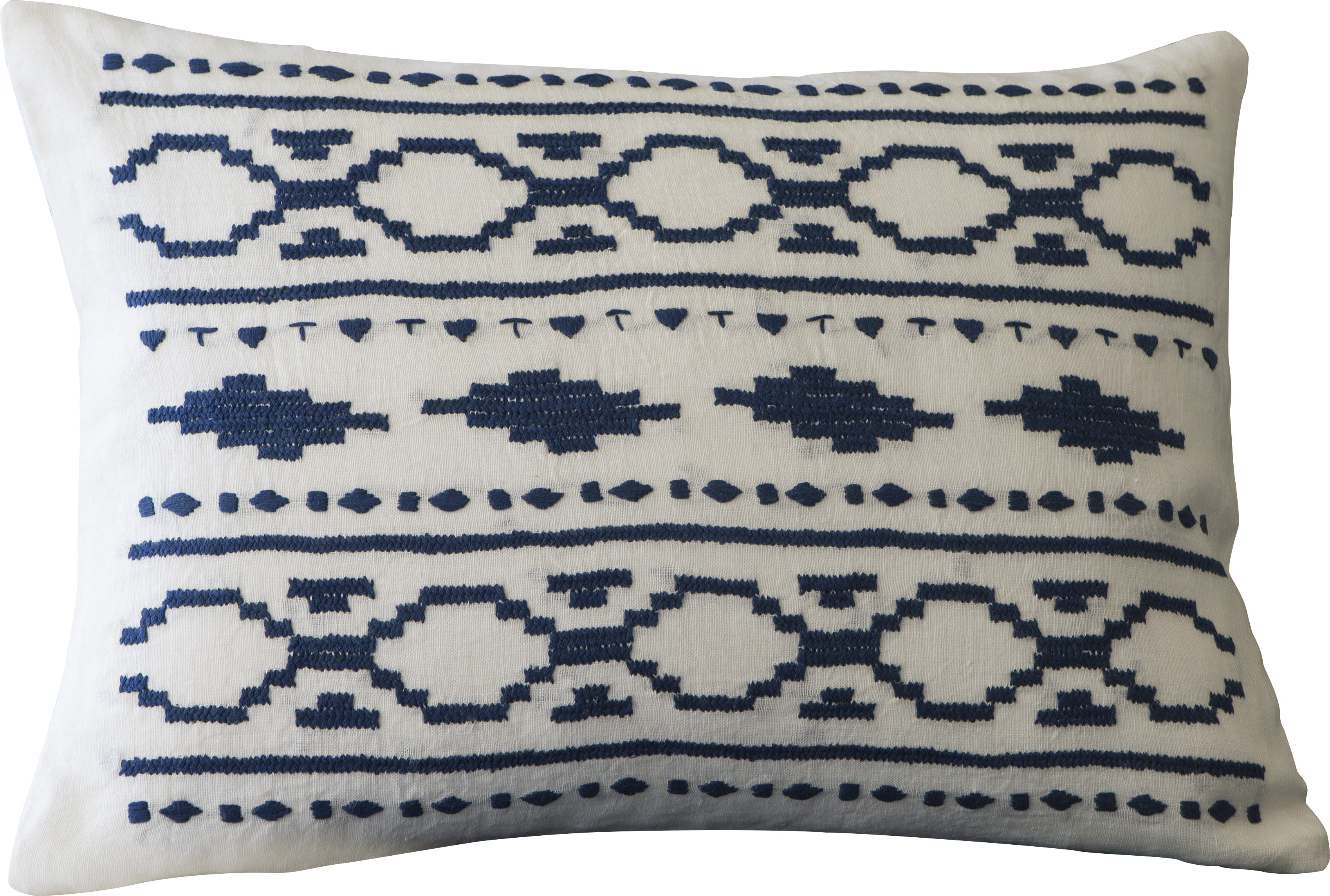 Taylor Linens Britten Embroidered Linen Lumbar Pillow | Perigold