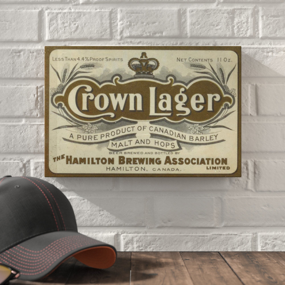 Williston Forge Crown Lager - Textual Art Print on Canvas | Wayfair