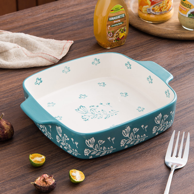 WISENVOY 9X9 Baking Dish With Handles Ceramic Casserole Dish Square ...