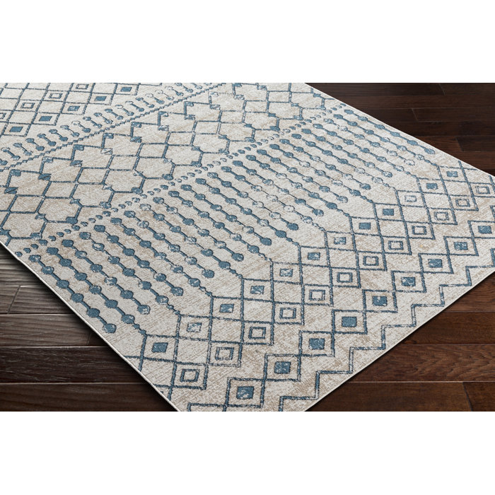 Steelside™ Newman Performance Blue/Gray Rug & Reviews | Wayfair