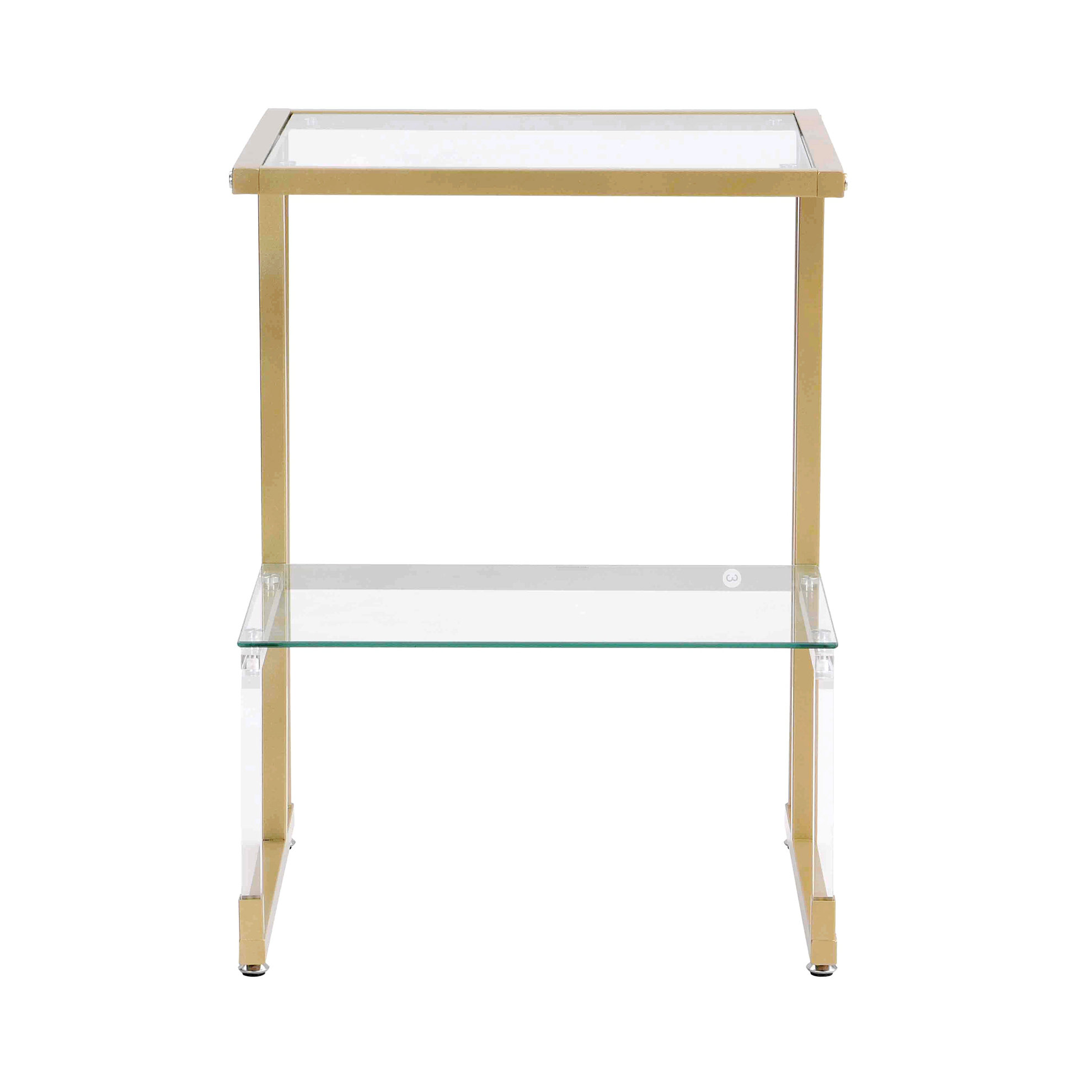 Mercer41 Golden Side Table, 2-Tier Acrylic Glass End Table For Living ...