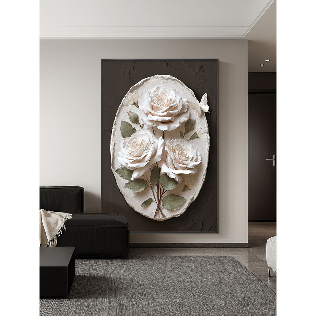 Hokku Designs Luxurious And High-End Sandstone Floral Entrance Wall ...