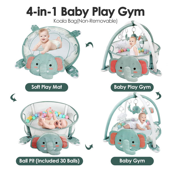dearlomum 27.6 L Elephant Baby Play Mat Baby Gym,Ball Pit Including 30 ...