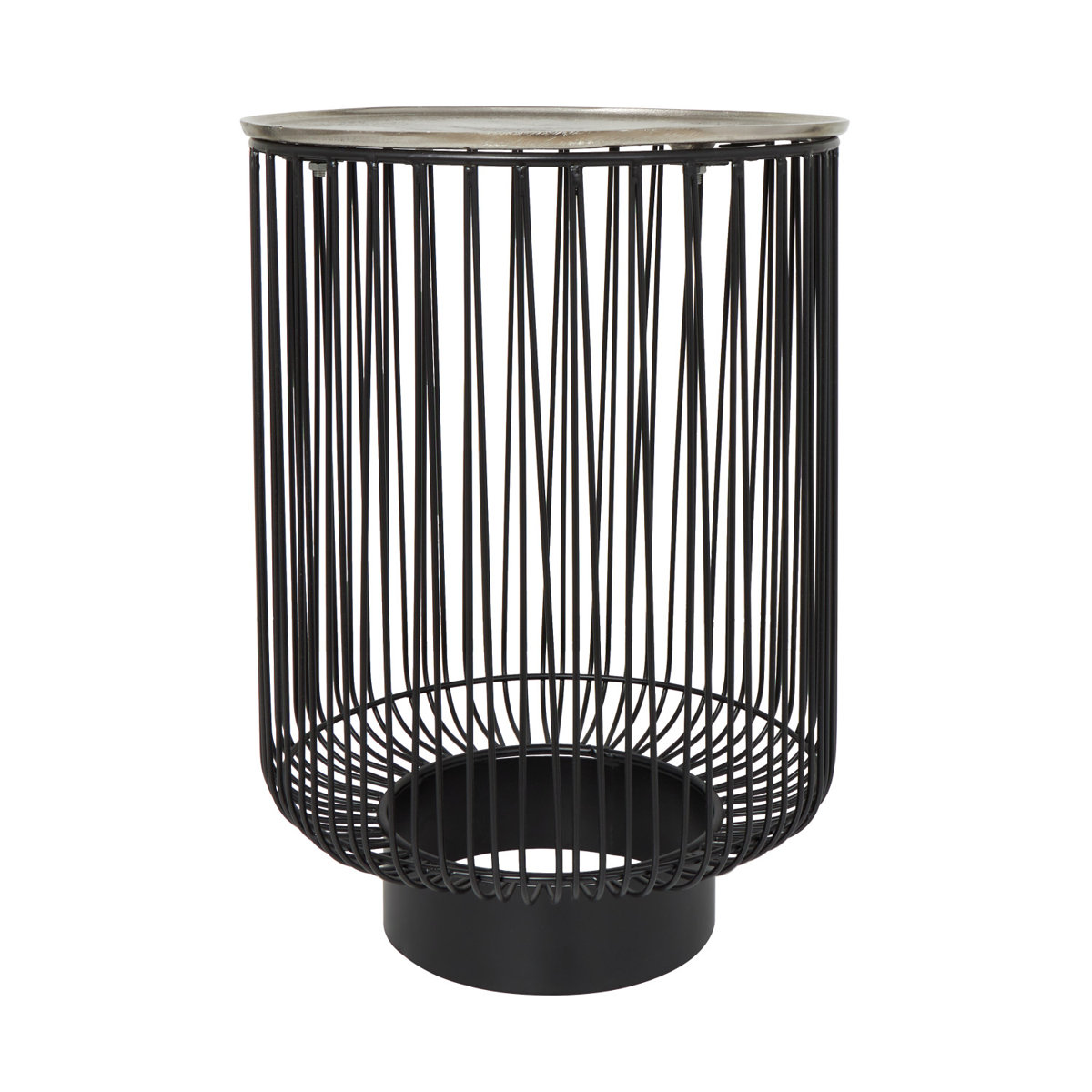 17 Stories Cole And Grey Metal Open Frame Wire Geometric Accent Table ...