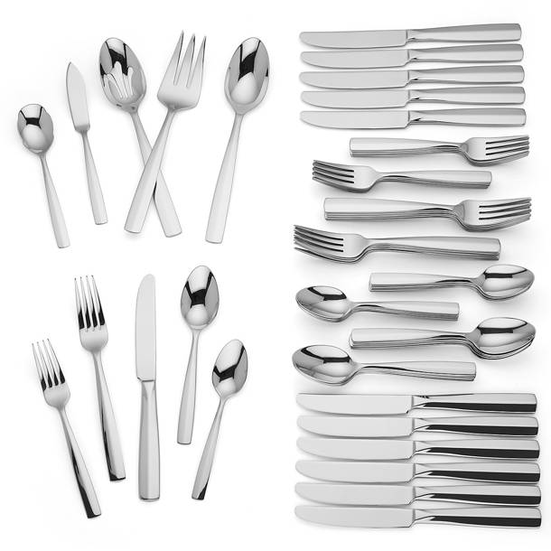 Lenox Sculpt 65 Piece 18/10 Stainless Steel Flatware Set, Service for ...