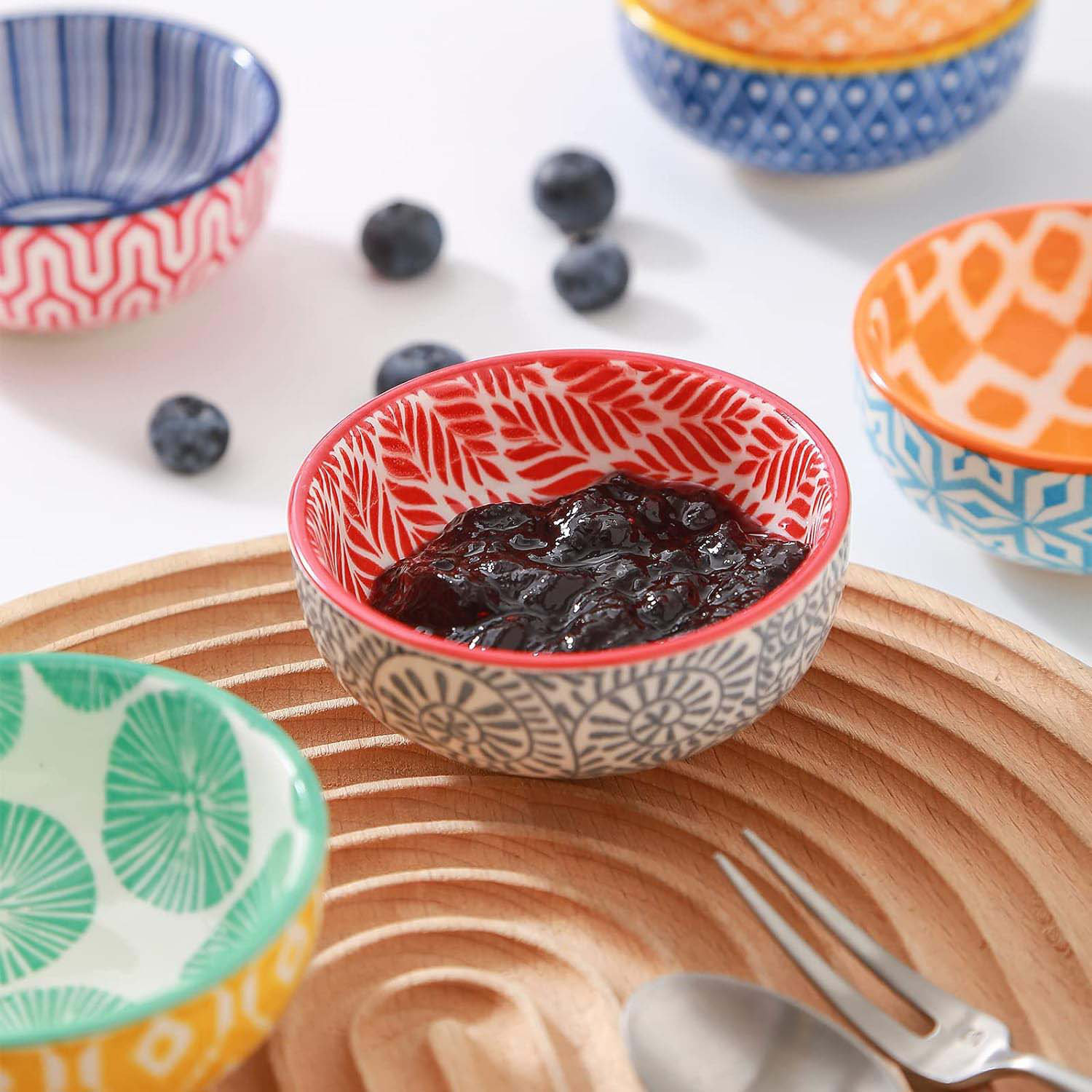 Dakota Fields Ceramic Mini Dipping Bowls 3 Inch Soy Sauce Dish Set, 2.7 ...
