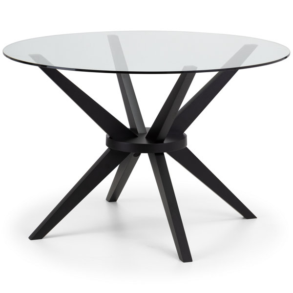 Ivy Bronx Nina Round Glass 120Cm Table & Reviews | Wayfair.co.uk