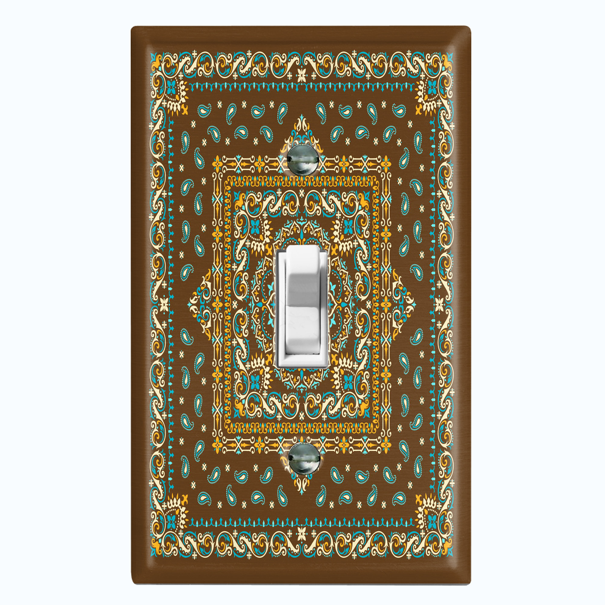 WorldAcc Bandana Paisley Rug Tile Pattern 1-Gang Toggle Light Switch ...