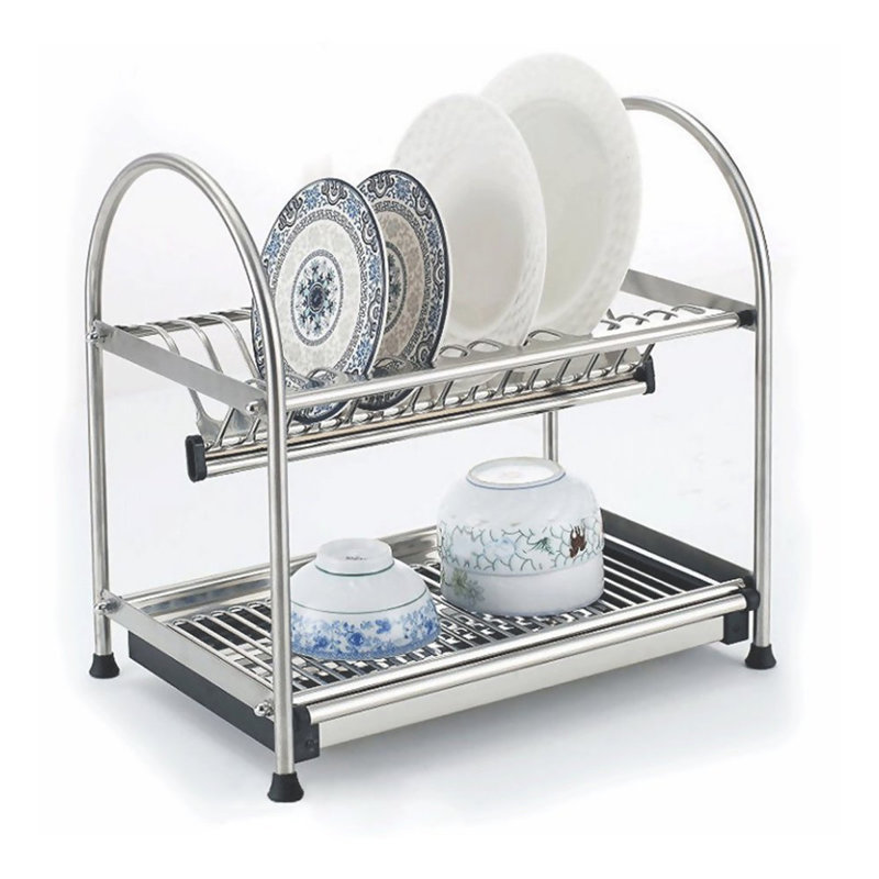 BTY Stainless Steel 2 Tier Dish Rack | Wayfair