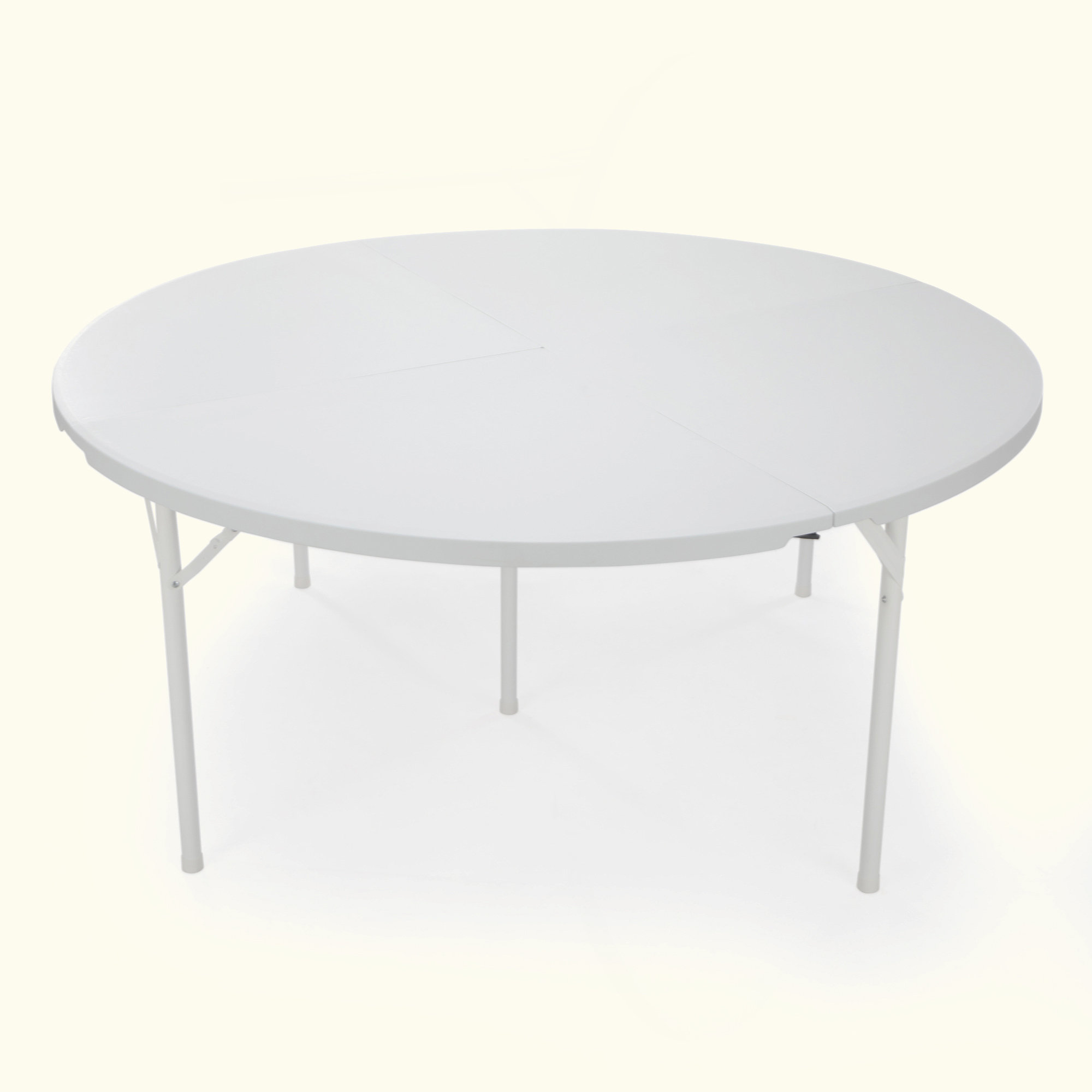 Arlmont & Co. Round Plastic Folding Table With Carrying Handle, 66 ...