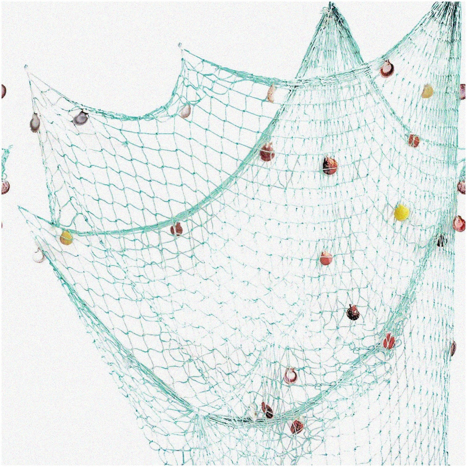BRBCA Seashell Serenity Aqua Ocean Fish Net Wall Decor | Wayfair