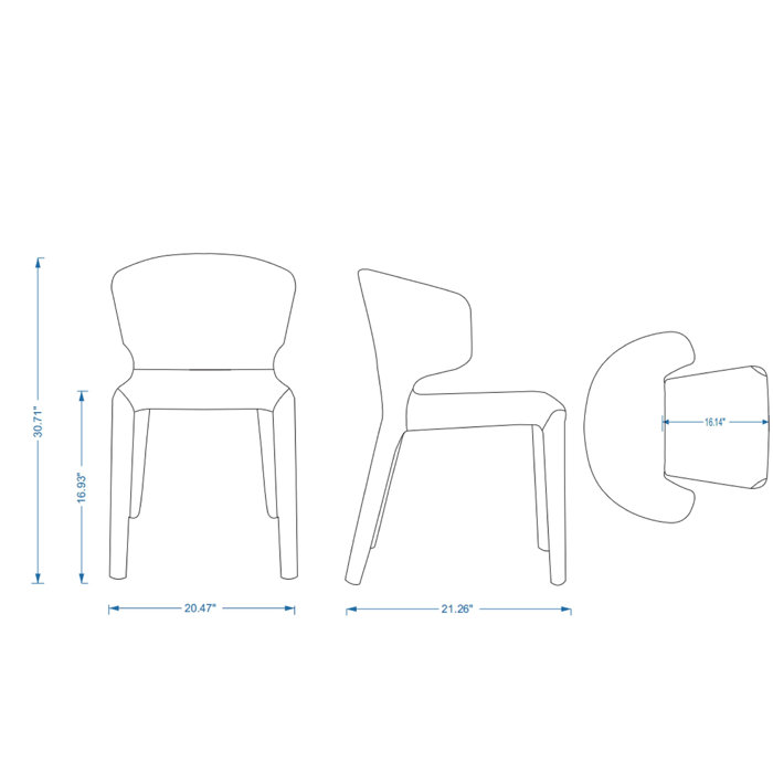 AllModern Cesar Solid Back Side Chair & Reviews | Wayfair